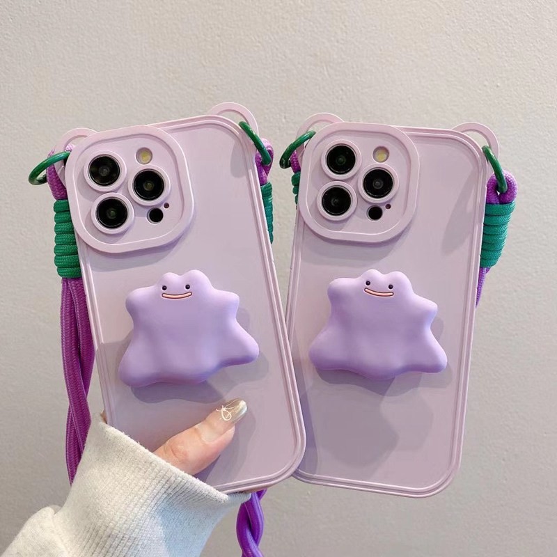 Nice Purple Popsocket Monster Holder Soft Phone Case HP iP iPhone 11 12 ...