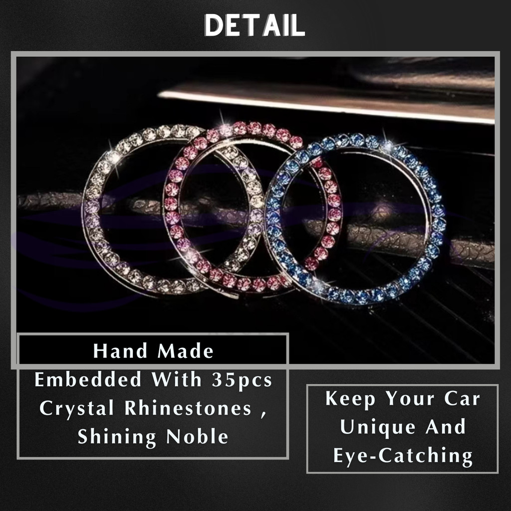 Car Start Stop Button/Push Start Key Decoration Ring crystal diamond ...