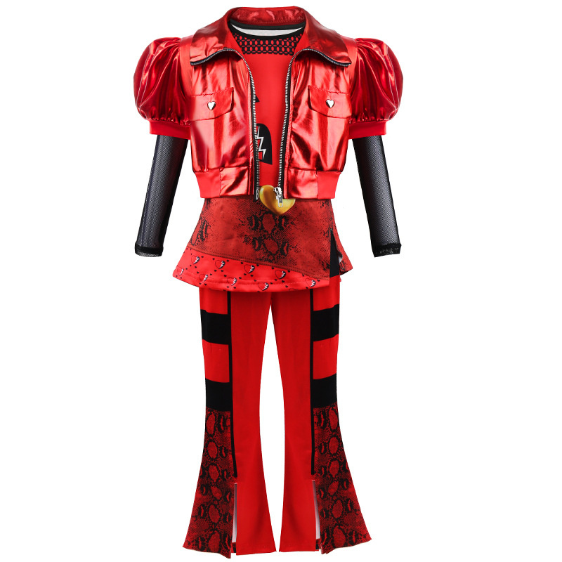 Movie Descendants 4 The Rise of Red Costume for Kids Girl Jacket Pants ...