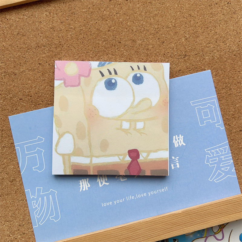50 Sheets/set Cartoon SpongeBob SquarePants Theme Sticky Notes - Tear ...