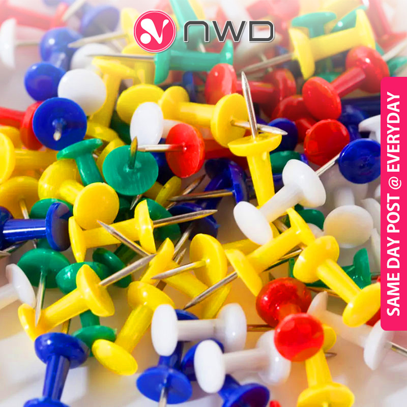 𝗥𝗘𝗨𝗦𝗔𝗕𝗟𝗘 》35/50pcs Colourful Thumb Tack Push Pin Bulletin Cork Board ...