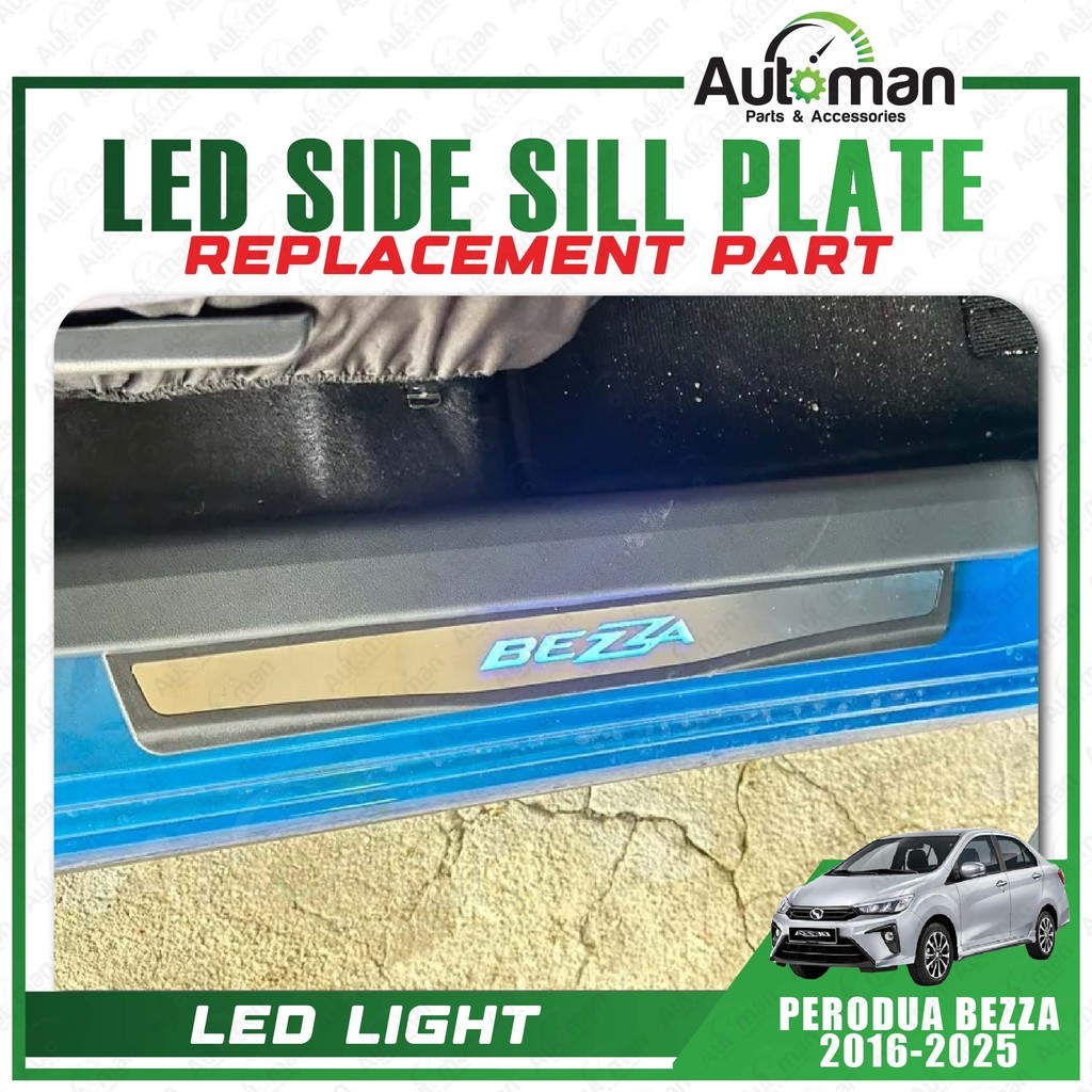 Perodua Bezza LED 2016 - 2025 Door Side Sill Step Plates Stainless Led ...