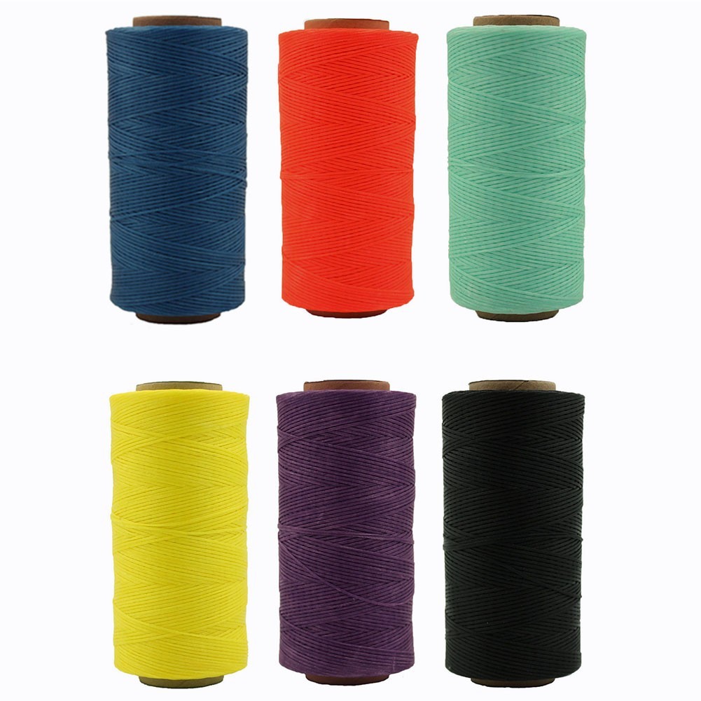 SUNAGE ️Hand sewn for braided wax cord 150D small roll leather flat wax ...