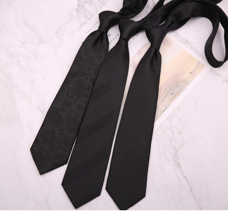 Black 8cm Men's Tie Self-tied Formal Business Wedding Conference Lawyer ...