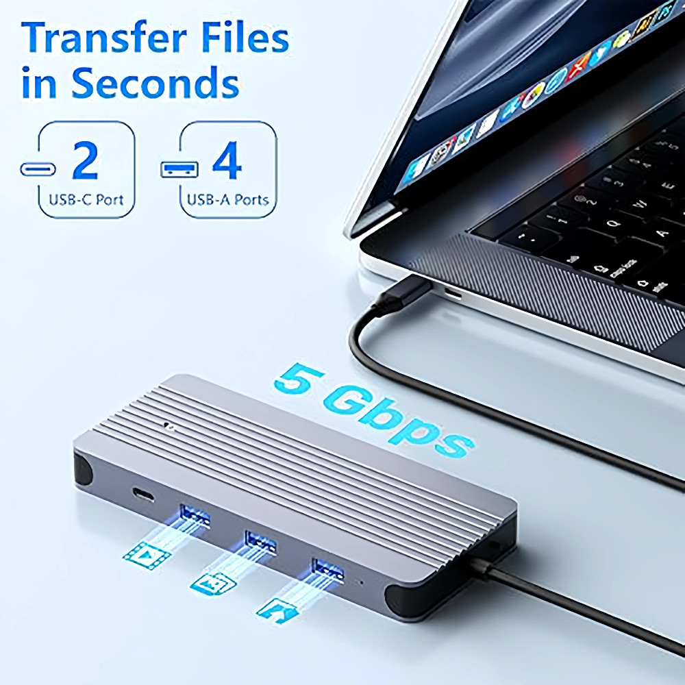 12-in-1 M.2 SSD Enclosure Docking Station USB C HUB TYPE C to HDMI ...