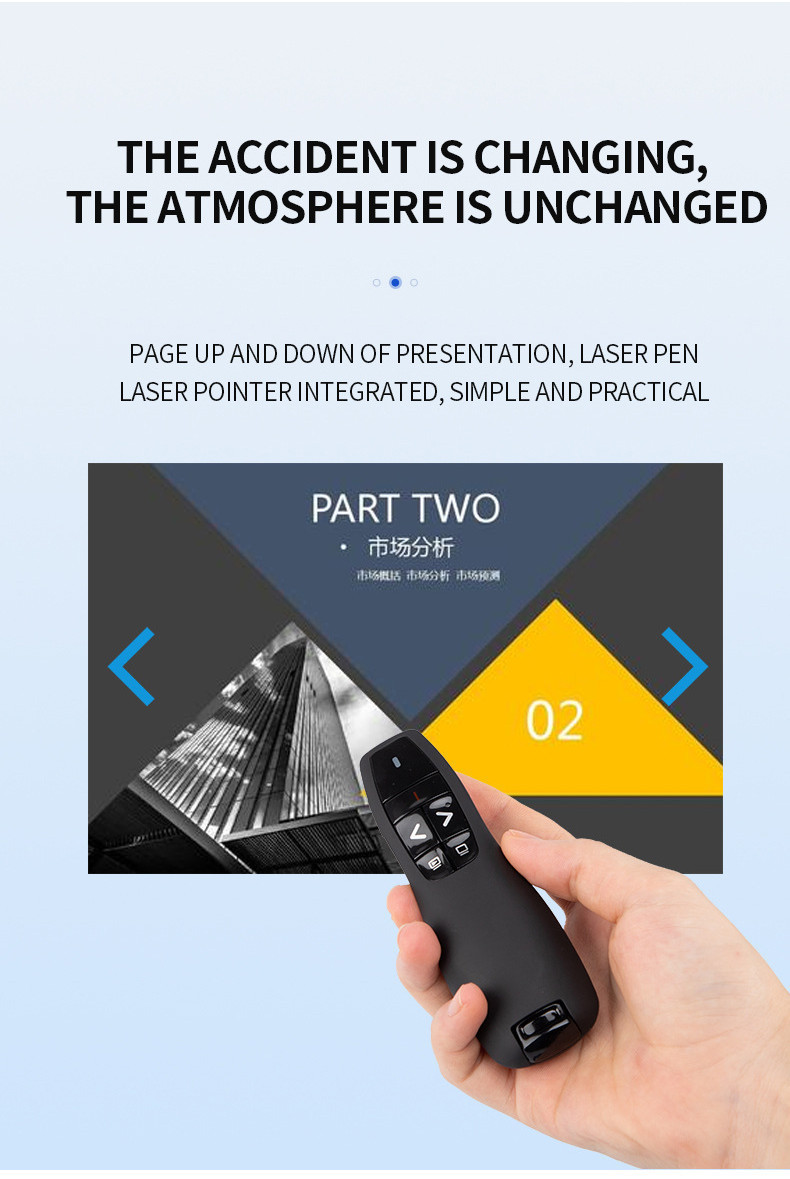 R400 Portable Wireless Presenter Pointer 2.4Ghz USB PPT Red Laser with ...