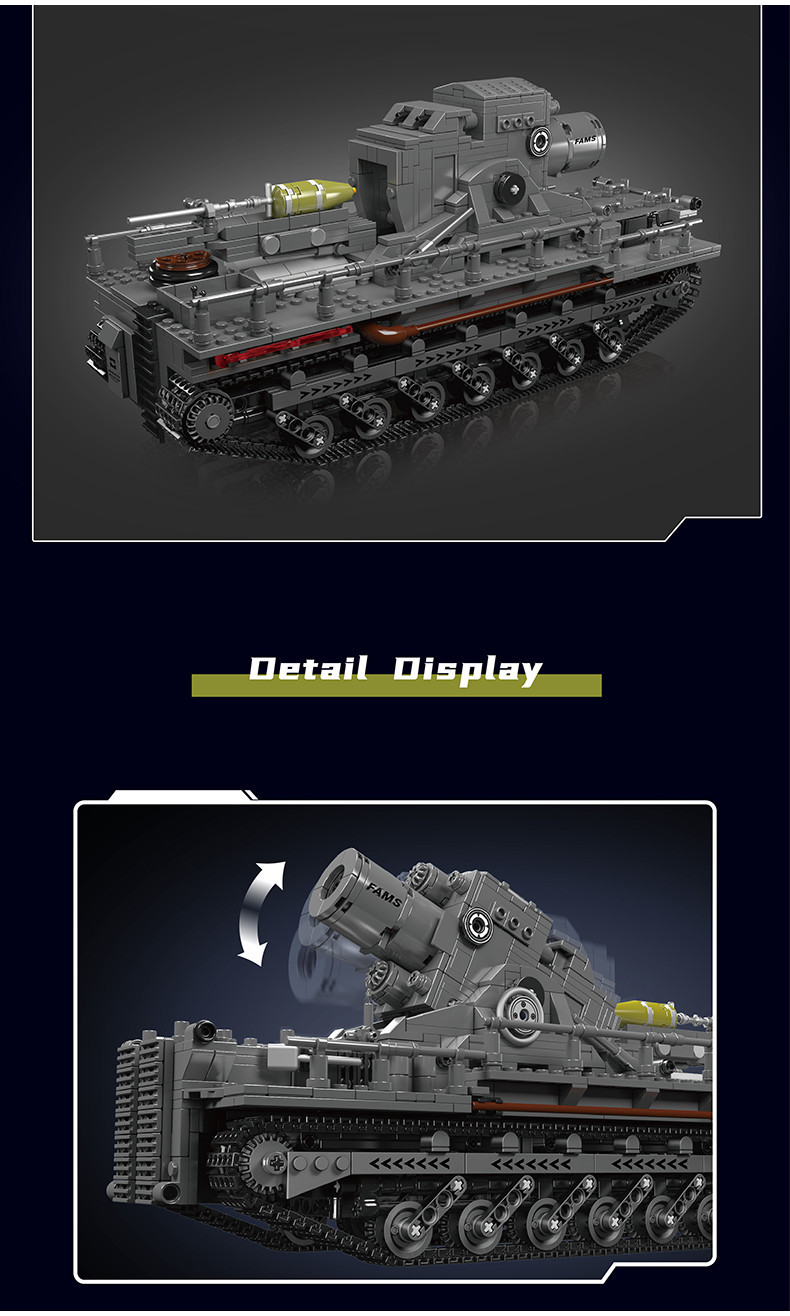 Mould King 20028 Military Remote Controlled Karl Mortar Tank Building ...