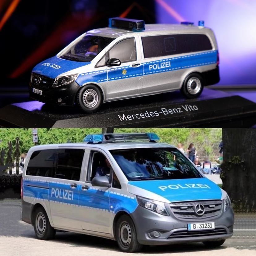 Norev Benz Vito Vito MPV Van Car German Police Car Berlin 1: 43 Polizei ...