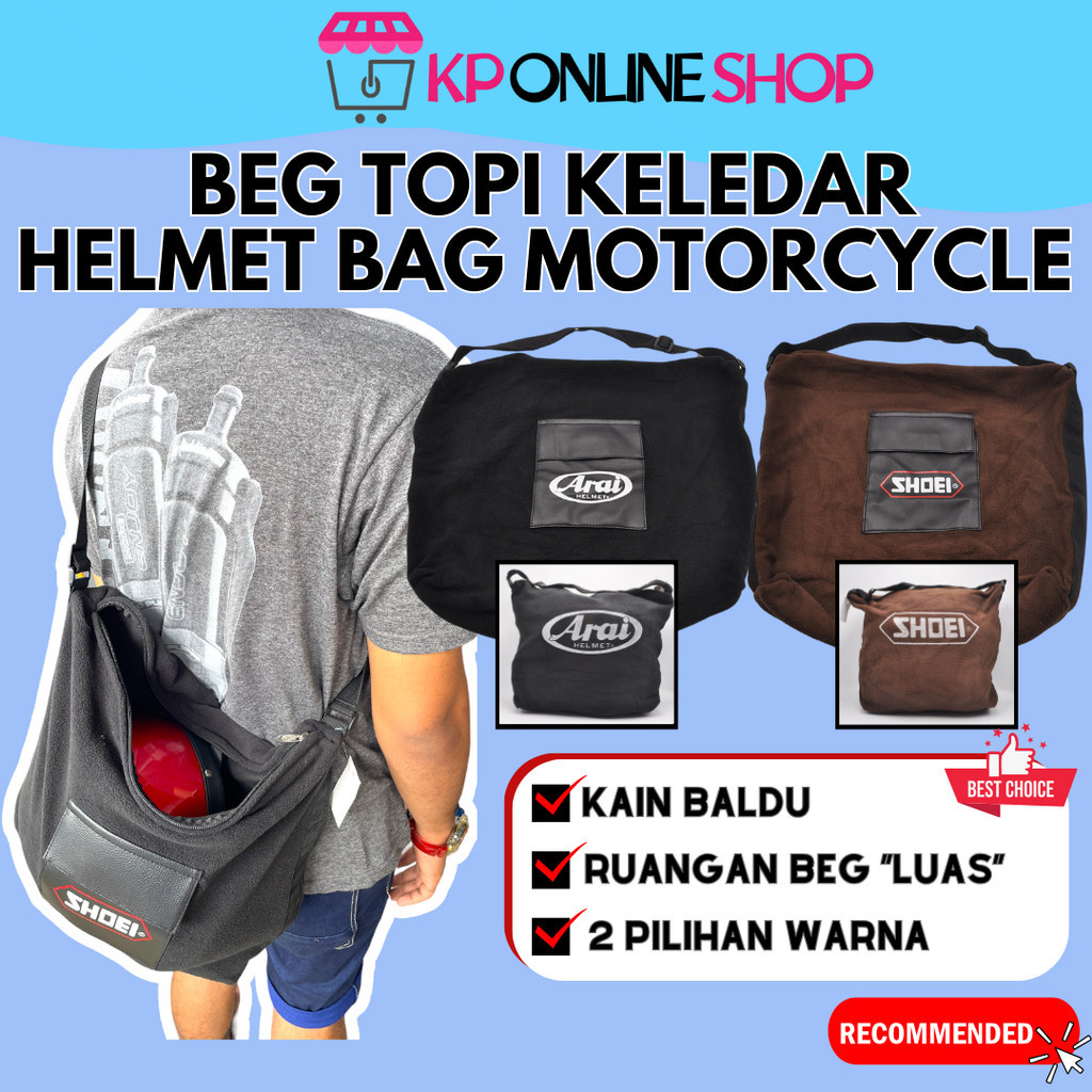 BEG TOPI KELEDAR VELVET HELMET BAG MOTORCYCLE BEG HELMET KAIN BALDU BEG ...
