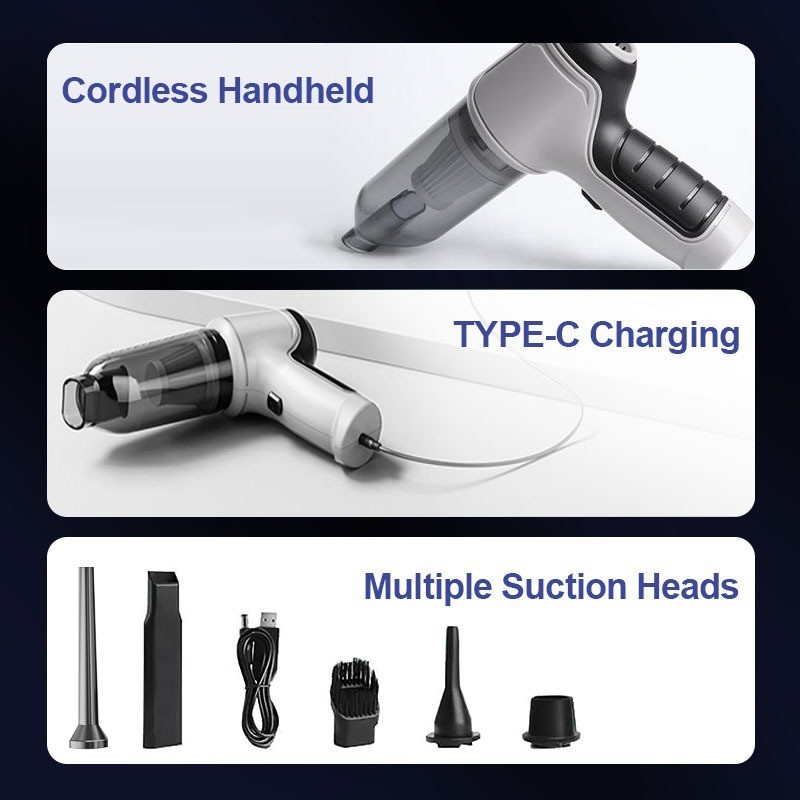 5 In 1 Cordless Car Vacuum Cleaner 20000Pa Mini Wireless Vacuum Cleaner Air Duster Air Pump ...