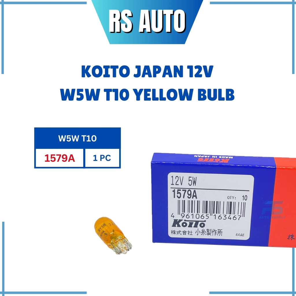 Koito Japan W5W T10 WY5W Yellow Amber Genuine Toyota Bulbs Turn Signal ...