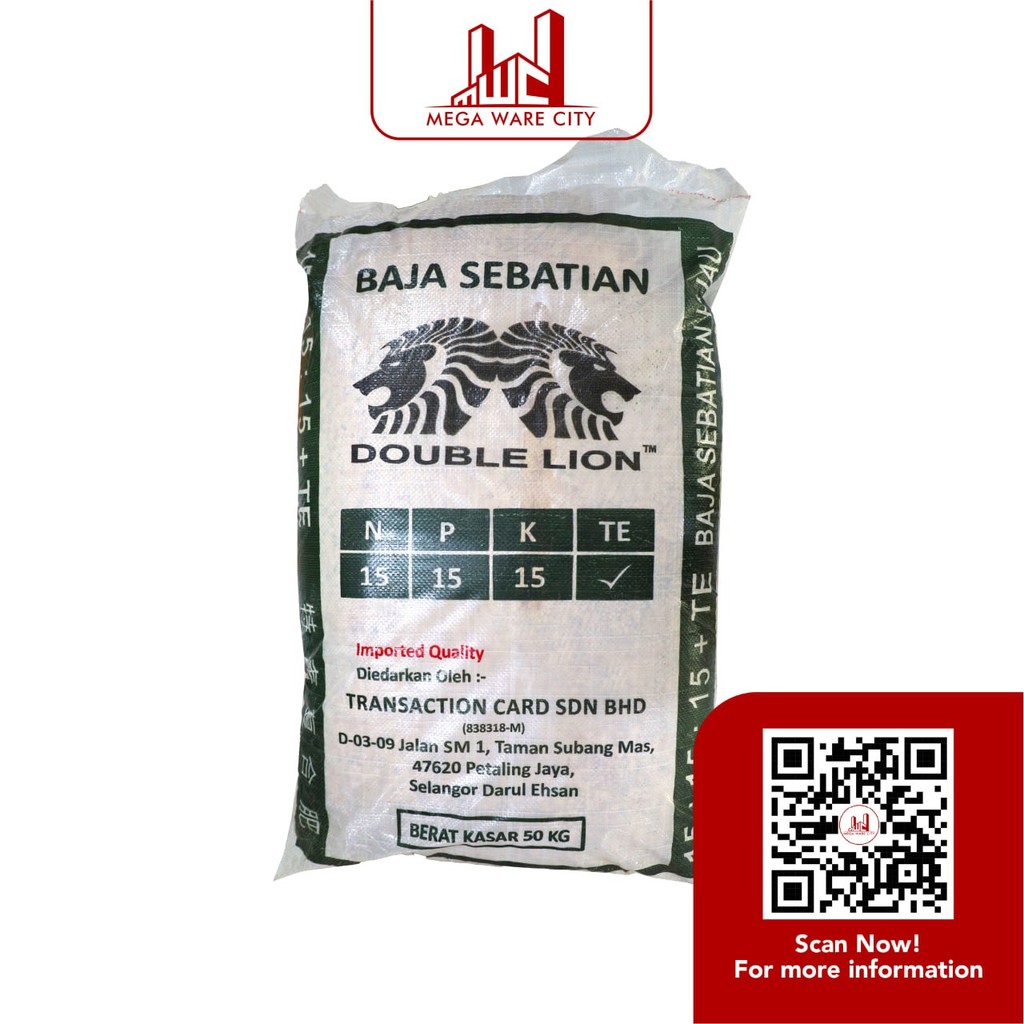 DOUBLE LION Baja Sebatian 15-15-15+TE 50kg Compound Fertilizer Baja ...