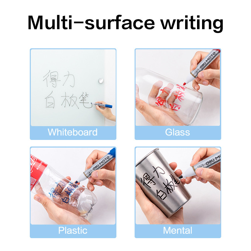 Deli MATE Whiteboard Marker Pen Papan Tulis Maker Papan Putih Alat ...