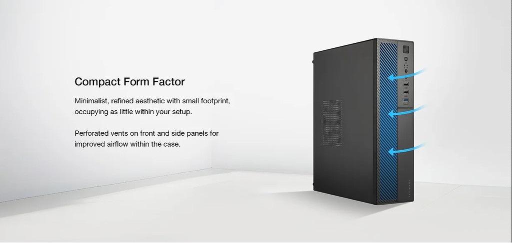 Tecware Core Mini Matx Itx Mini Case Pc Casing Sff Small Form Factor 250w Psu Twca Corem Bk