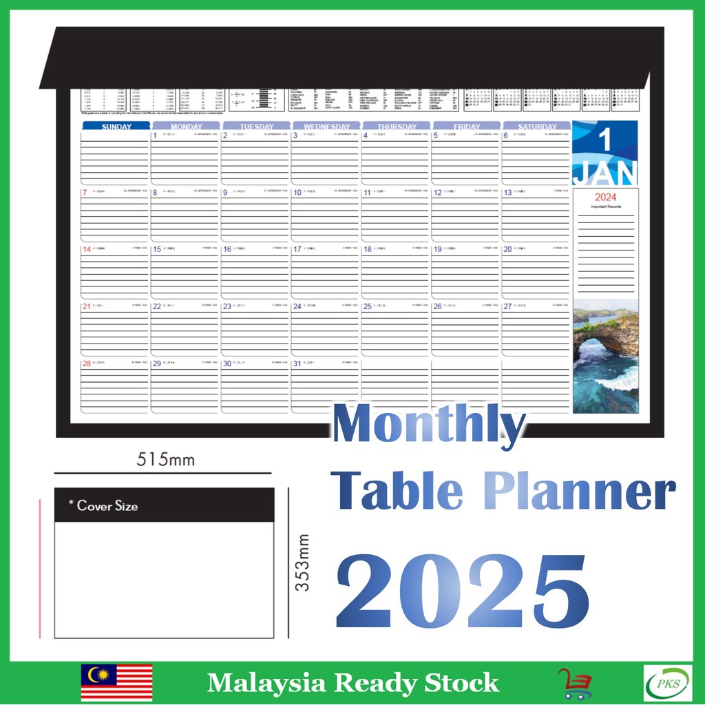 2025 Desk Planner Table Planner Monthly View (DPD3006) | Shopee Malaysia