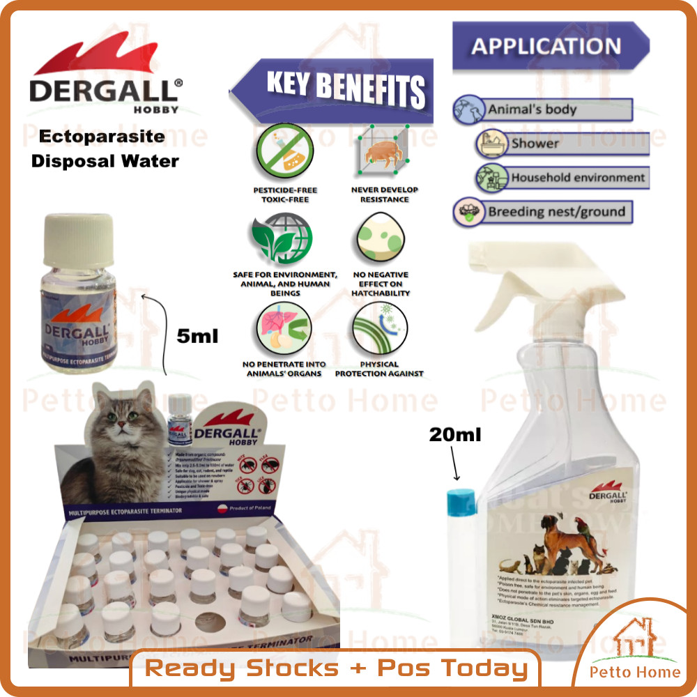 [5ml/20ml] DERGALL Hobby Ectoparasite Disposal Water For Cats & Dogs ...