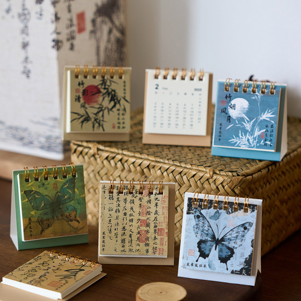Chinese style retro 2025 Mini Calendars students Dormitories High-value ...