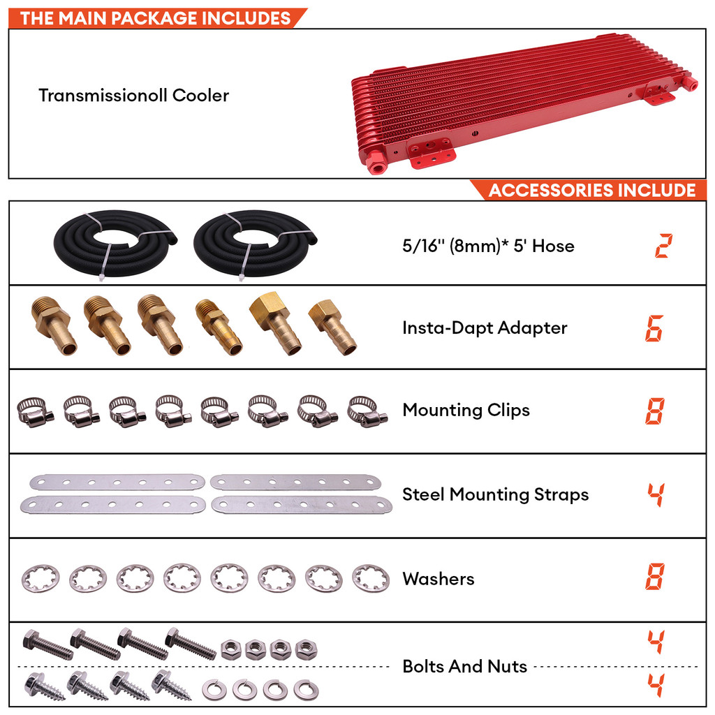 Pro Tru Cool 40K Transmission Oil Cooler 14 Row Radiator LPD47391 GVW ...