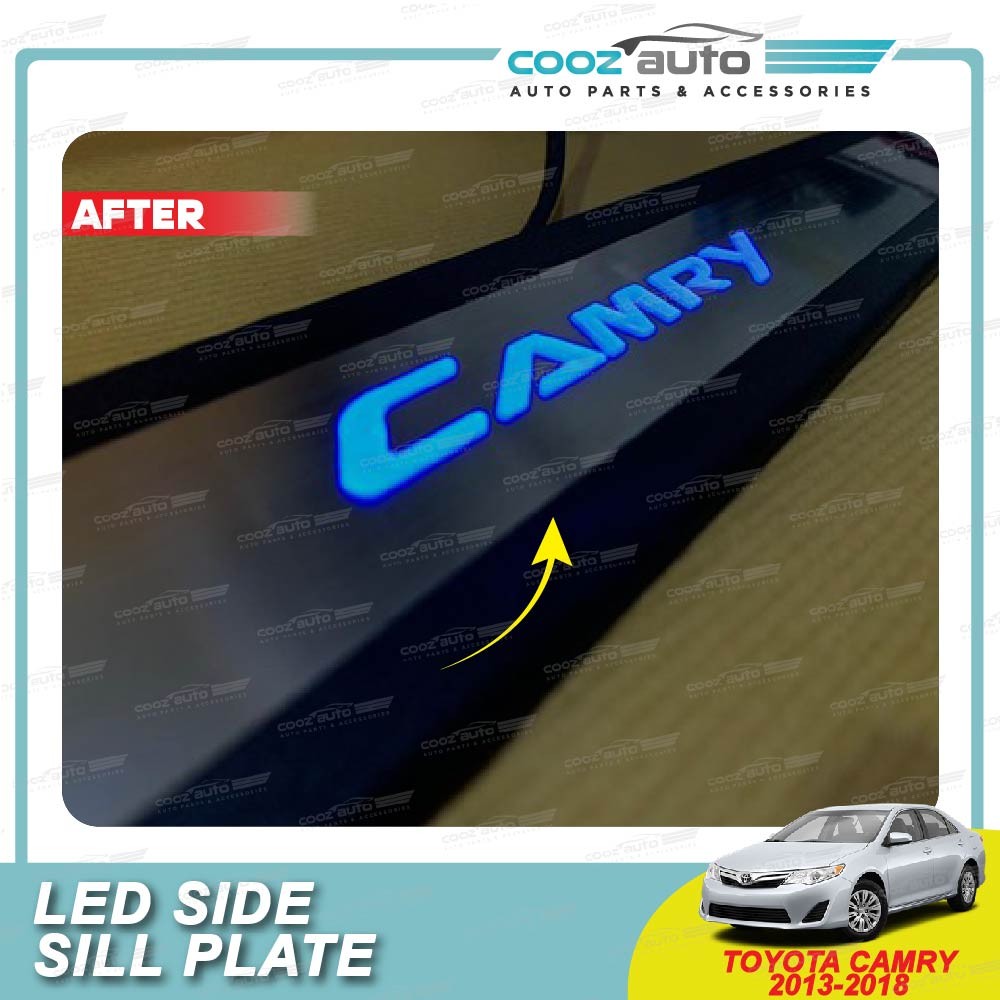 Toyota Camry 2013 - 2018 LED Door Side Sill Step Plates Blue Plat Pintu ...