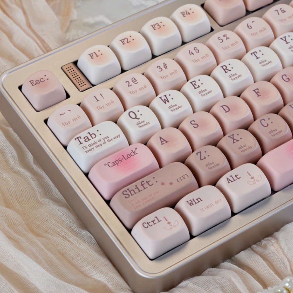 Tipsy Keycaps English MOA Profile Pink Brown Keycaps DYE-SUB PBT ...