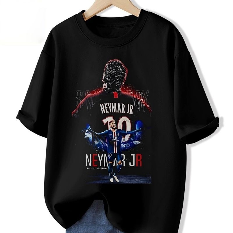 T-Shirt with Neymar JR Signature and Number 10 Graphic for Sports Fans ...