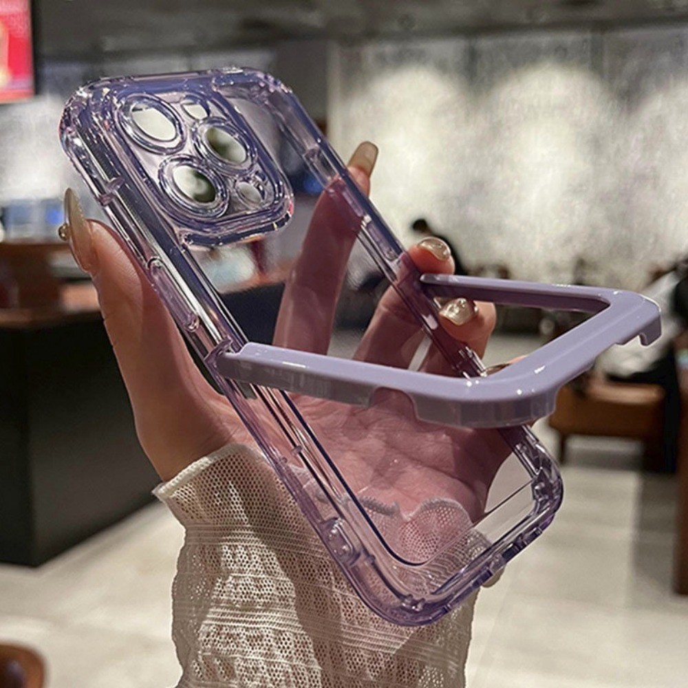 INS Solid Color Foldable Bracket Phone Case for iPhone 15 14 13 12 11 ...