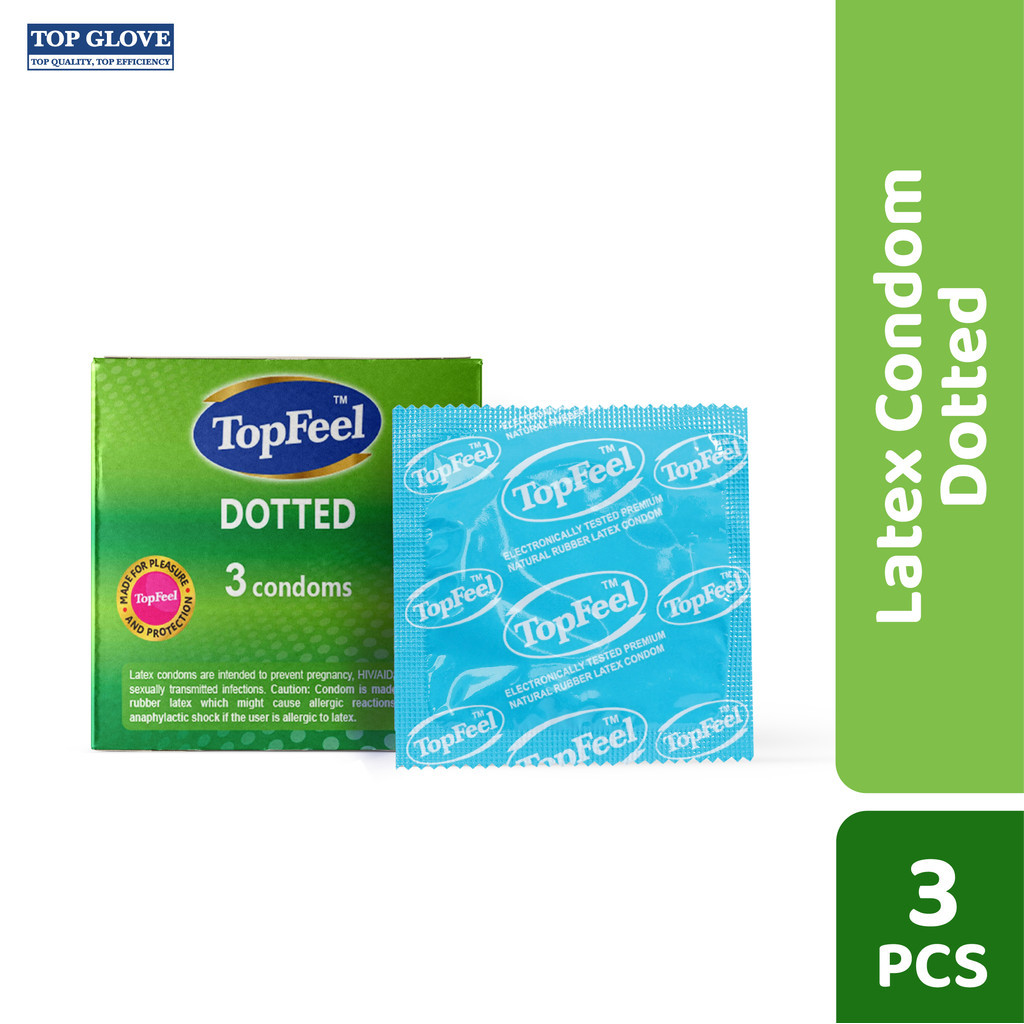 Top Glove Top Feel Male Latex Condom, Dotted |3 Pcs Per Box|颗粒感避孕套 ...