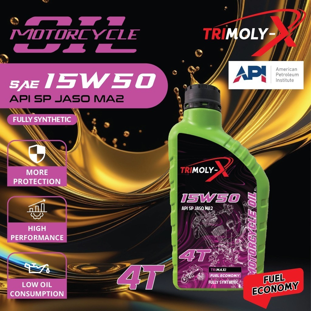 TRIMOLY-X TRIMOLYX 4T 15w50 1L Fully Synthetic API SP JASO MA2 ...