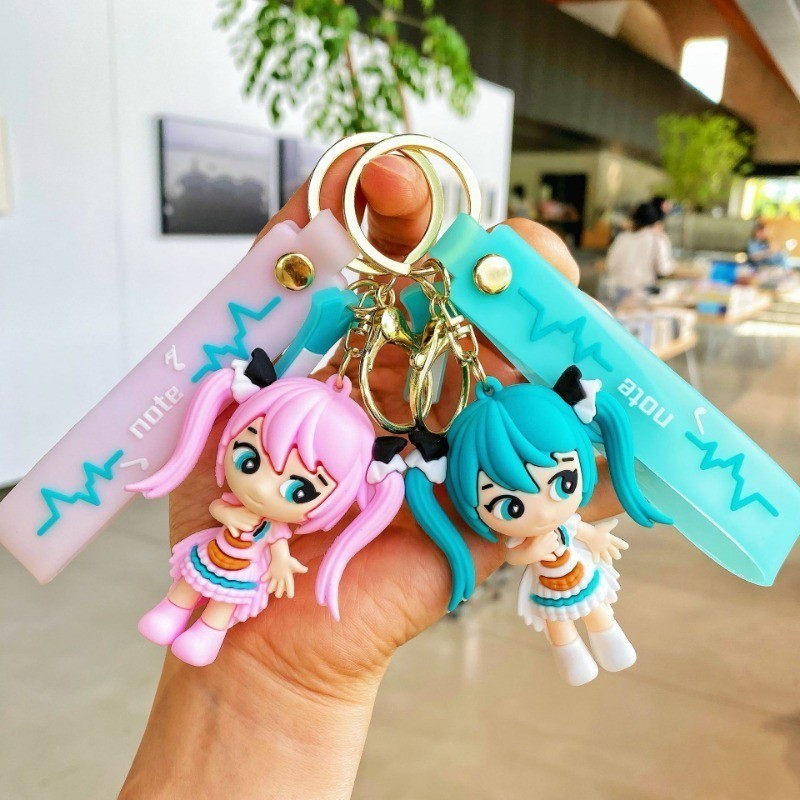 Kawaii Snow Miku Q Version Keychain Anime Figure Hatsune Miku Kids Key ...