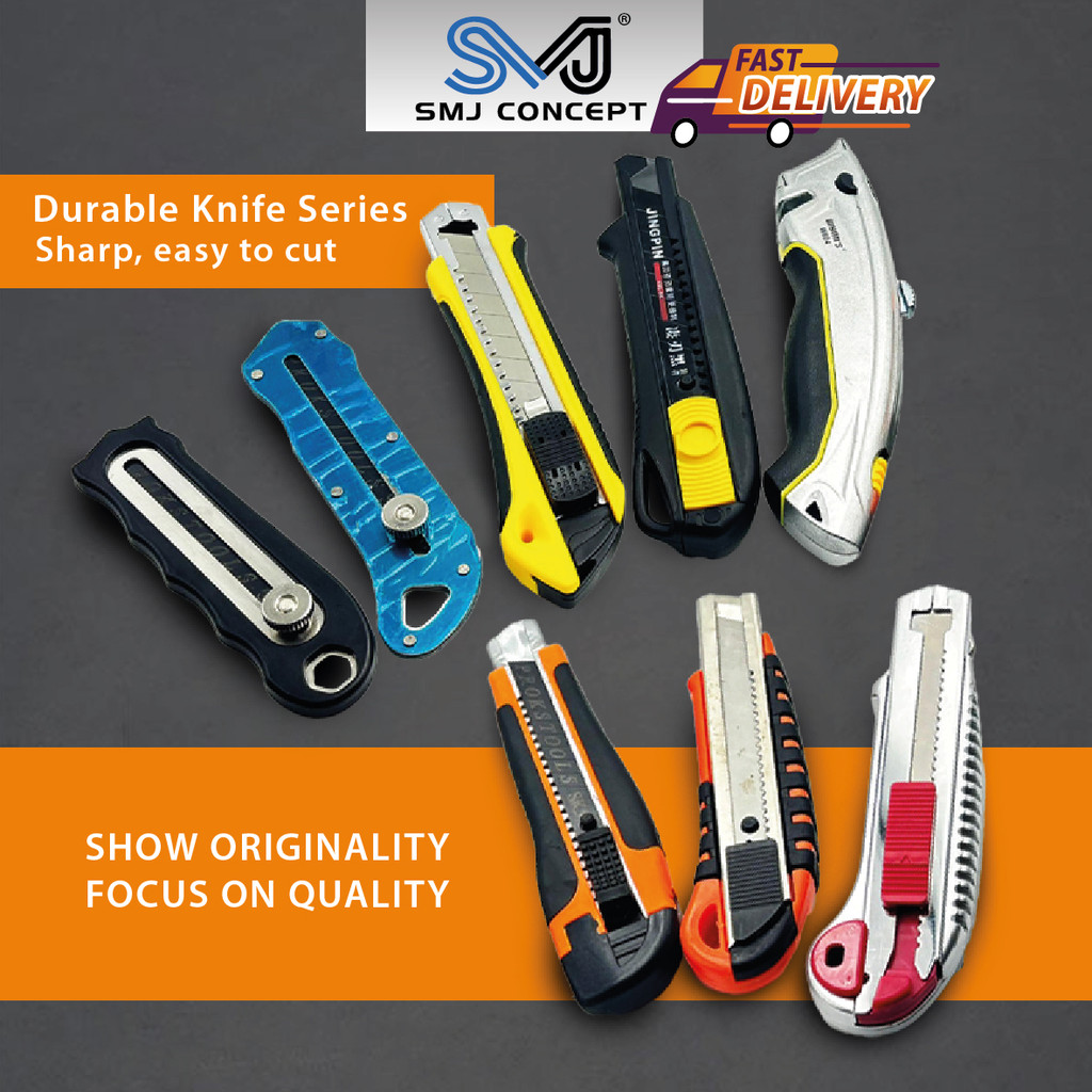 SMJ CONCEPT® Heavy Duty Utility Cutter Knife | Auto-Loading Metal ...