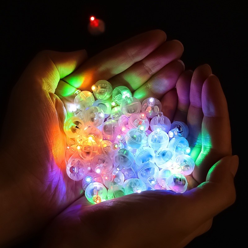 Mini Round Ball Flash Lamps / 10Pcs LED Tumbler Balloon Lamp / Colorful ...