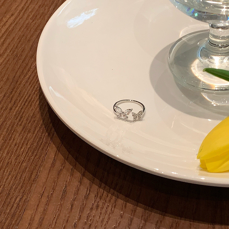 JUSHI Open Butterfly Niche Temperament Ring Fashion Popular Ladies Gift ...