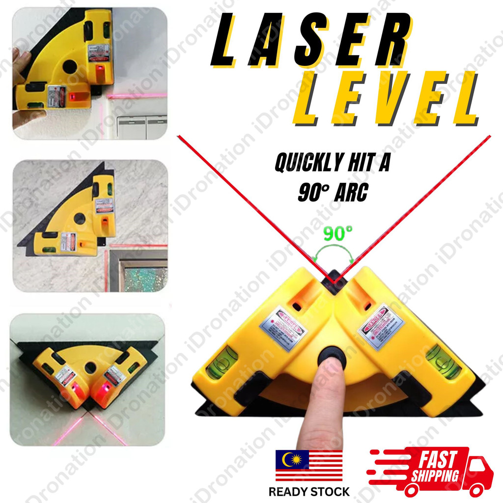 90 Degree Right Angle Square Laser Level Tools Vertical Horizontal Line ...