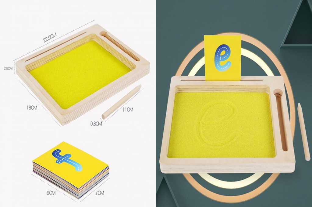 Sand Painting Toy Sand Writing Tray Kids Sand Tray Toy Set with Cards ...