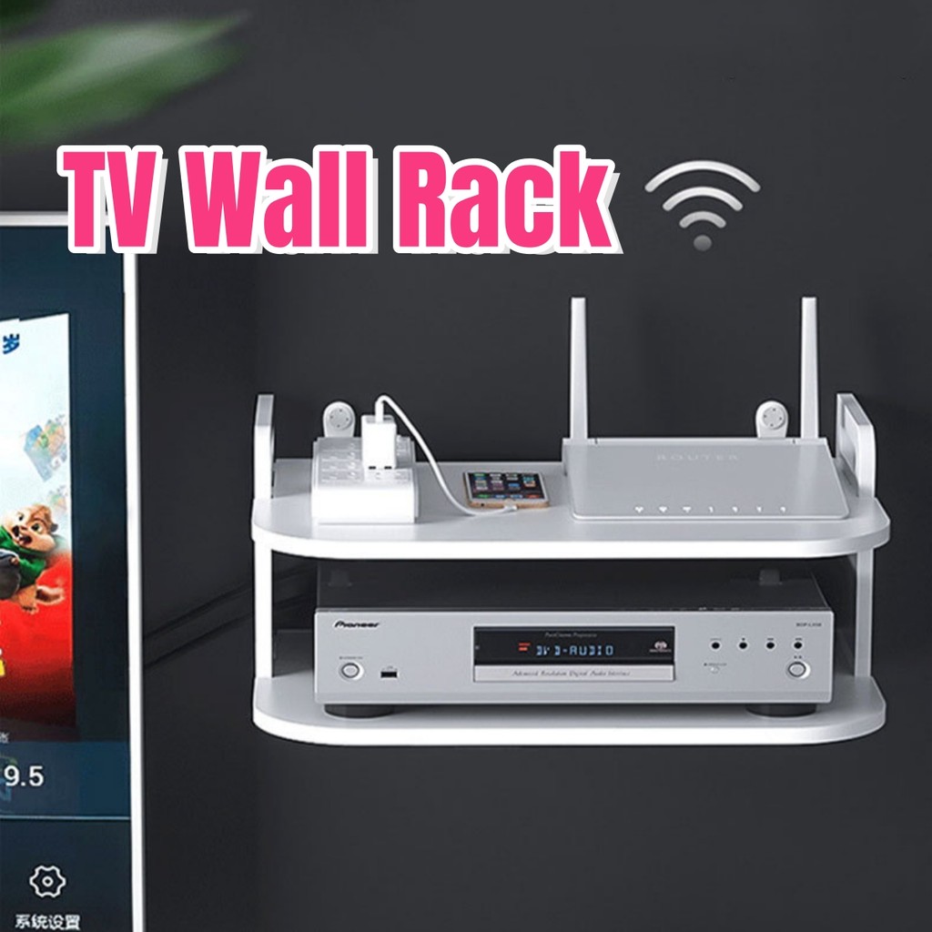 WIFI Wall Mount Holder TV-Box Shelf TV Wall Rack Top Box Hanging ...