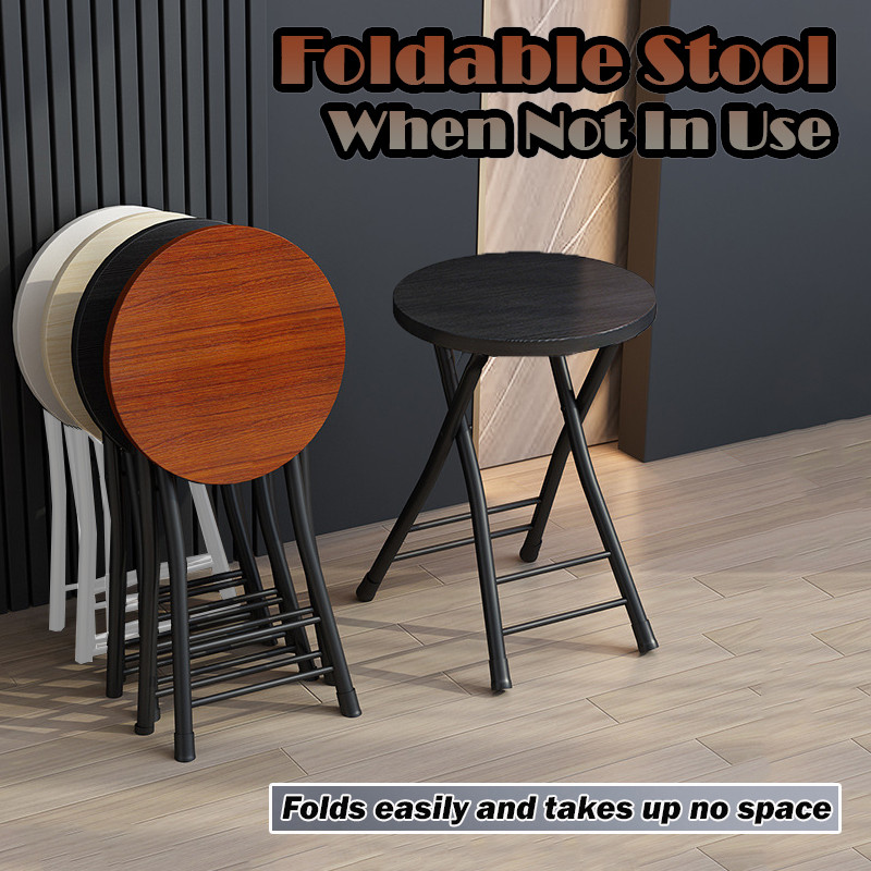 Sancy Folding Chair Stool Home Portable High Foot Small Round Stool ...