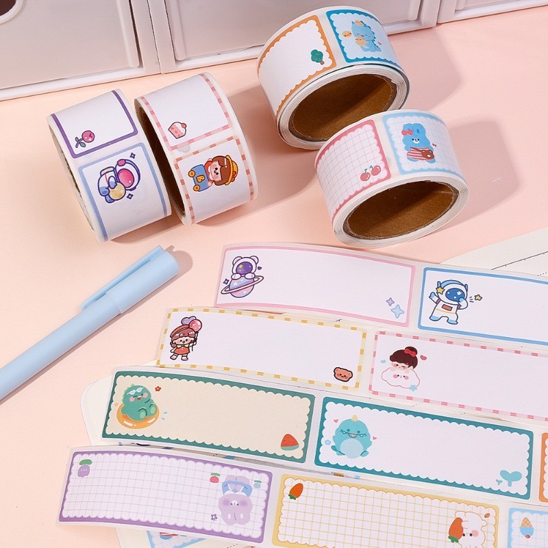 250Pcs/Roll Colorful Label Stickers - Rectangle Blank Sticker ...