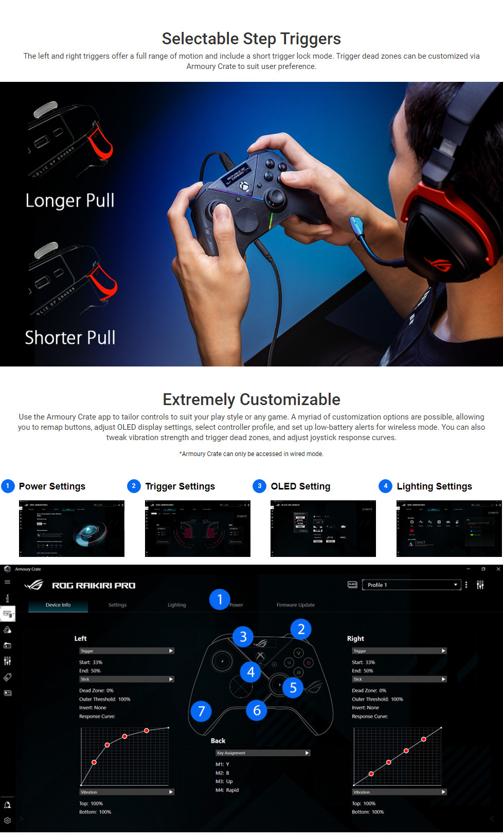Original Asus ROG Raikiri Pro Built-in OLED Display ,Tri-mode ...