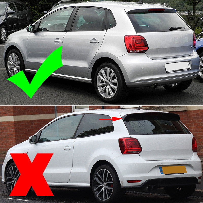*new* 1 Pair Glossy Black Rear Window Side Spoiler for VW Polo MK5 6R ...