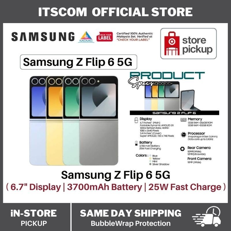 Samsung Galaxy Z Flip 6 5G Smartphones | 6.7" Foldable Dynamic 2x ...