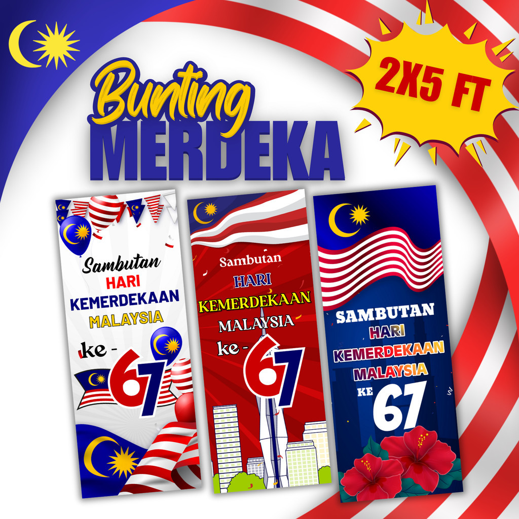 Bunting streamer Malaysia Merdeka banner sepanduk sambutan Merdeka hari ...