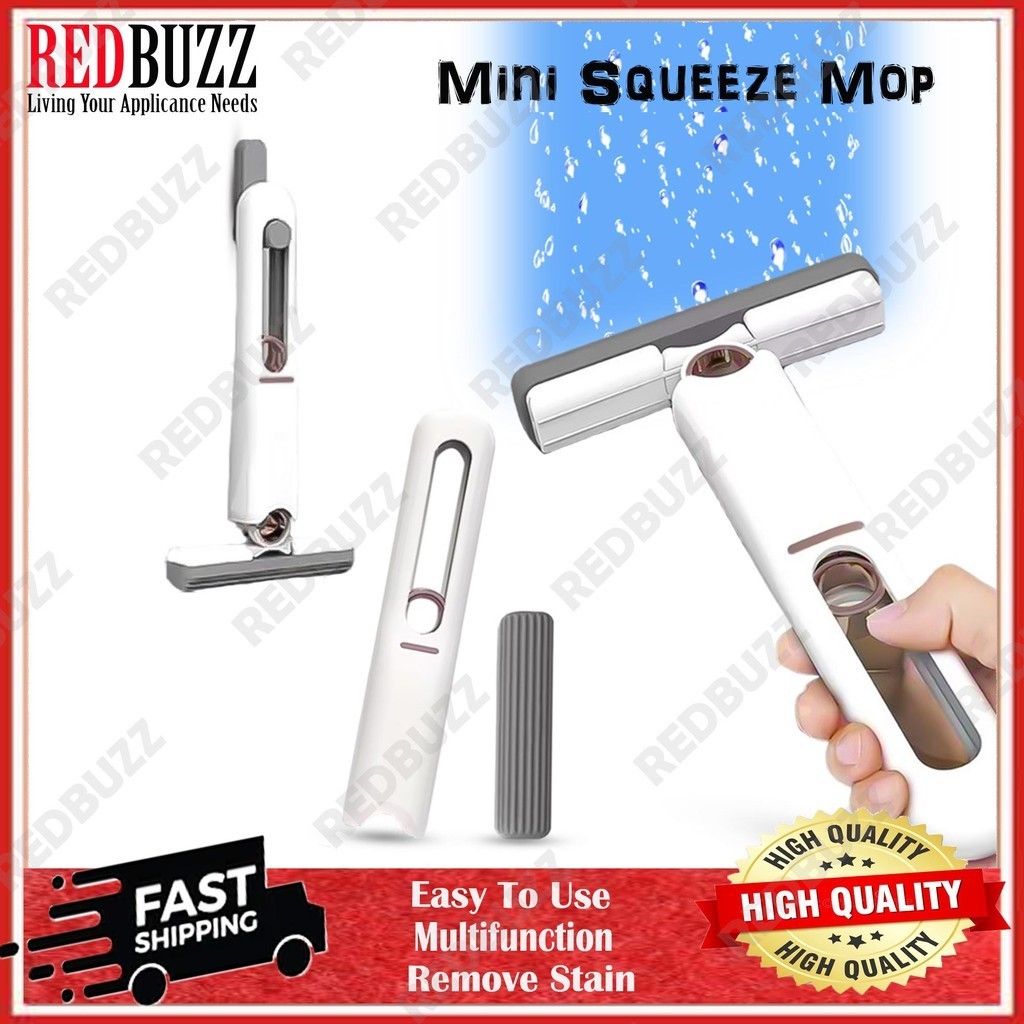 REDBUZZ Mini Mop Powerful Squeeze Mini Mop Folding Home Cleaning Mops ...