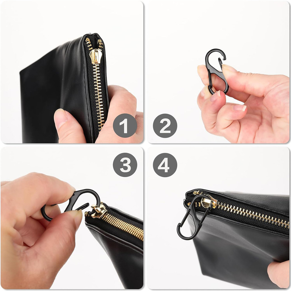Zipper Clips Anti Theft Zipper Pull Locks Dual Spring S Carabiner ...