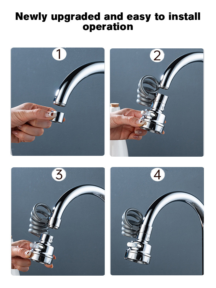 3 Modes Bubblers Sink Faucet With Swivel Universal Extension Tube Water ...