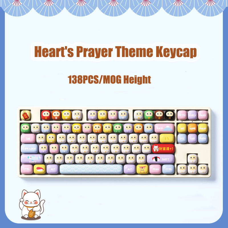 Cute Round Bread Keyboard Key Caps Heart's Prayer Theme Keycap MOG ...