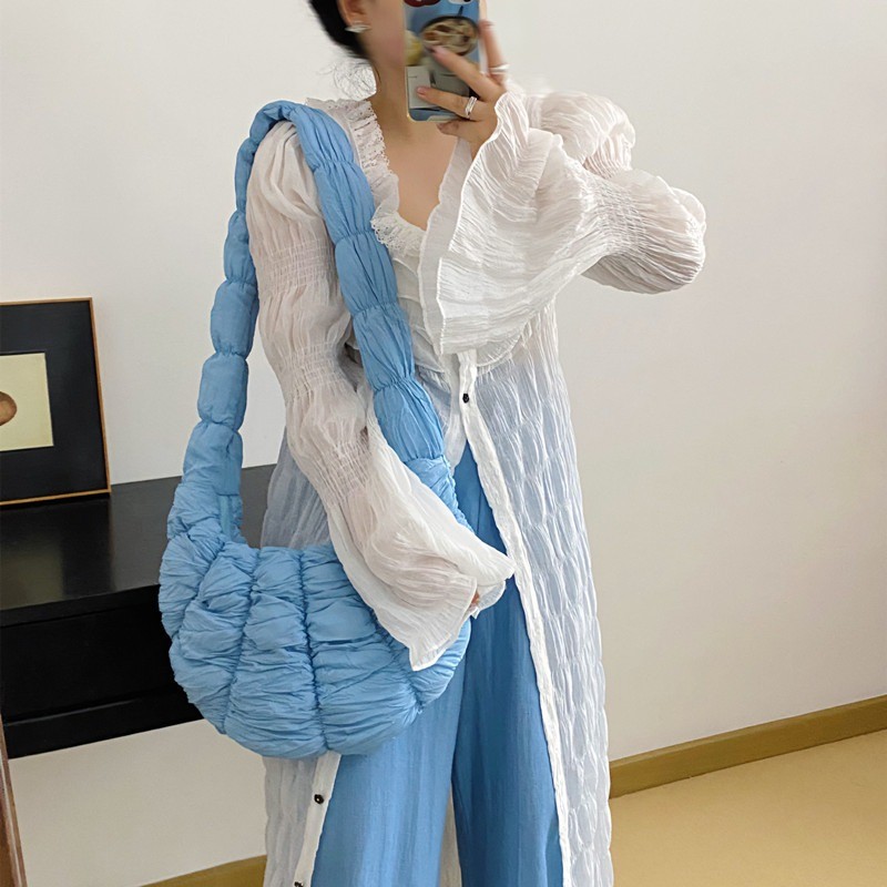2024 New Korean Style COS Croissant Bag Pleated Cloud Bag Large ...