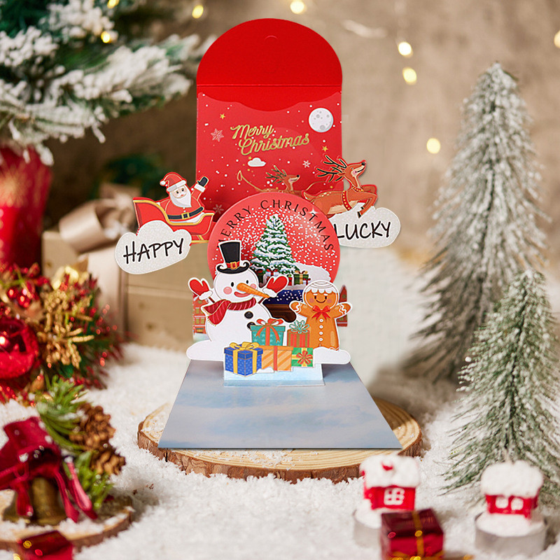 Christmas Tree Red Angpao Christmas 3D Red Envelope Creative Holiday ...