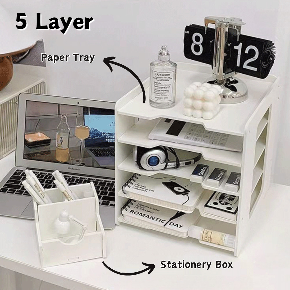 A4 Paper Tray File Document Tray Office Storage Desk Rack Stationery ...
