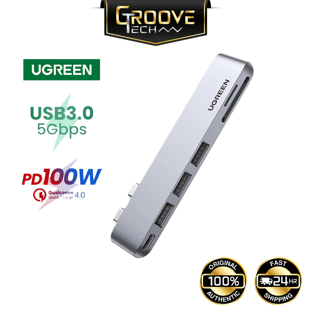 UGREEN Dual USB-C to USB A 3.0 SD TF Card Slot 100W USB C Power ...