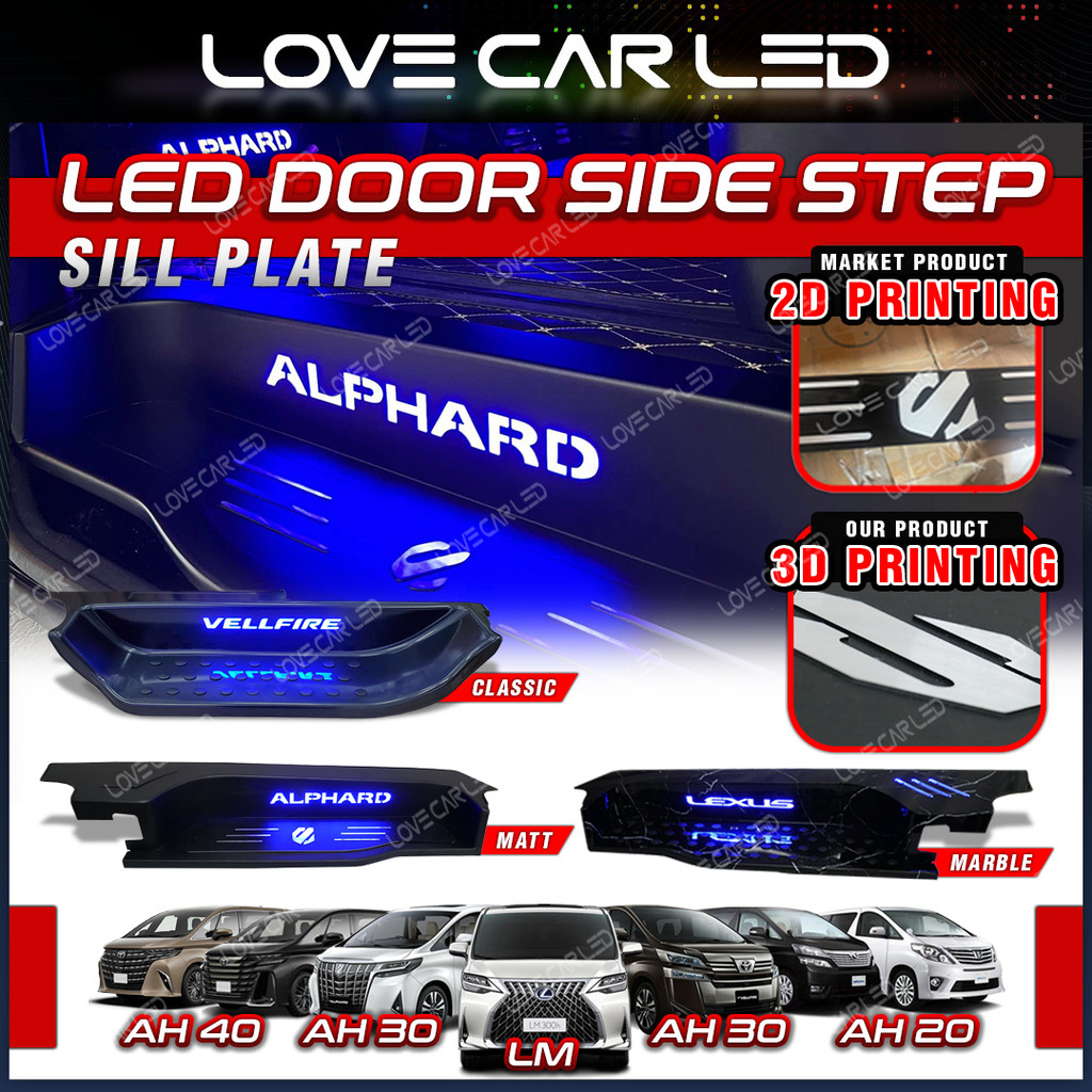 Black Chrome Toyota Vellfire Alphard AH20 AH30 Side SILL Plate/Door ...